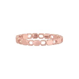 CAI Ca&iuml; Damen CA&Iuml; Fingerring &raquo;925/- Sterling Silber ros&eacute;vergoldet Hexagon Cut Outs Stacking&laquo; rot