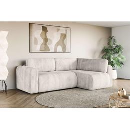 OTTO home Ecksofa &raquo;Zacharia wahlweise Schlafsofa mit Bettkasten, B/T/H 250/166/86 cm&laquo; L-Form mit Wellenunterfederung, Ottomane rechts oder links 