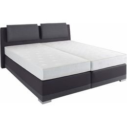 Maintal Boxspringbett verstellbare Kopfst&uuml;tze schwarz Strukturstoff-Bezug 100% Polyester;Kunstleder 100% PU;Bezug der Spiegelfl&auml;che Matratzendrell aus 100% 