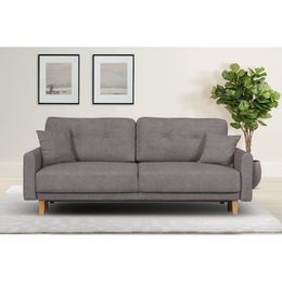 Home Affaire 3-Sitzer &raquo;TRIPLO optionale Schlafsofa mit Bettkasten, Ma&szlig;e B/T/H: 215/100/89 cm&laquo; Wahlweise Bettfunktion - Liegefl&auml;che 145x191 cm, R&uuml;cken-
