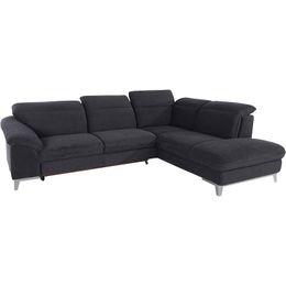 COTTA Ecksofa &raquo;Teresa L-Form&laquo; mit Kopfteilverstellung, wahlweise mit Bettfunktion schwarz Chenille (90% Polyester; 10% Polyamid );Struktur (100% 