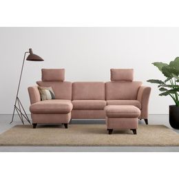 Home Affaire Ecksofa &raquo;Trelleborg L-Form&laquo; wahlweise mit Bettfunktion und Bettkasten, inkl. Federkern-Polsterung rosa 95% Polyester, 5% Polyamid