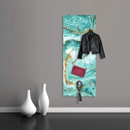 queence Garderobenleiste &raquo;Hardy&laquo; Wand Garderobe, Marmor Optik, Gold, Glitzer, platzsparend blau Acrylglas