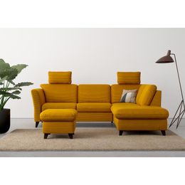 Home Affaire Ecksofa &raquo;Trelleborg L-Form&laquo; wahlweise mit Bettfunktion und Bettkasten, inkl. Federkern-Polsterung gelb 100% Polyester