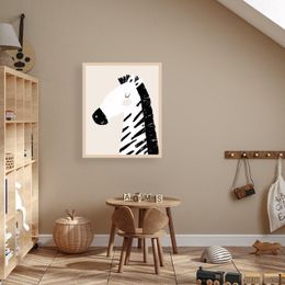 L&uuml;ttenh&uuml;tt Bild mit Rahmen &raquo;oder Poster, Zebra im Profil&laquo; Fantasy Tiere 1 Stk. tlg. HD Premium Druck bunt Holz, Plexiglas