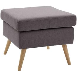 Home Affaire Hocker &raquo;Salla&laquo; Bezug auch in Luxus-Microfaser in Teddyfelloptik grau Samtcord (92% Polyester 8% Polyamid);Struktur (100% Polyester);