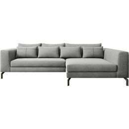 Home Affaire Ecksofa &raquo;Cross, mit softem Sitz, L-Form, wendbare Zierkissen, Breite 284 cm&laquo; Couch mit vielen Kissen, stylische Kreuznaht, elegante 