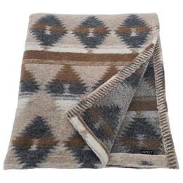 Apelt Plaid &raquo;Sierra 140X180&laquo; mit Jacquard-Muster braun Mischgewebe