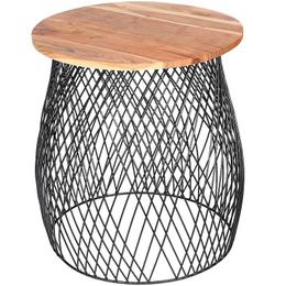 AMBIENTE HAUS Beistelltisch &raquo;Urban rundes Beistelltisch k&auml;fig -H 50cm&laquo; 1 Stk. tlg. schwarz