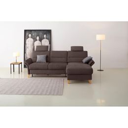 Home Affaire Ecksofa &raquo;Westerland L-Form&laquo; Federkern-Polsterung, wahlweise mit Bettfunktion, Bettkasten braun 100% Polyester
