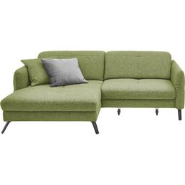 set one by Musterring Ecksofa &raquo;SO 4400 V&laquo; wahlweise mit motorischer Bettfunktion & Kopfverstellung, Fu&szlig; schwarz gr&uuml;n 100% Polyester