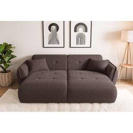 Home Affaire Big-Sofa &raquo;MIRELDA Design-Sofa mit Steppungen, extra tief, Breite 251 cm&laquo; elegant und bequem, enth&auml;lt 2 Zierkissen, belastbar bis 480kg 
