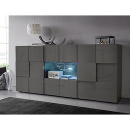 Home Affaire Sideboard &raquo;Dama Breite 181, Kommode 2 T&uuml;ren u. 2 Schubk&auml;sten, Anrichte&laquo; Front in 3D-Optik, viel Stauraum, verschiedene Farben grau