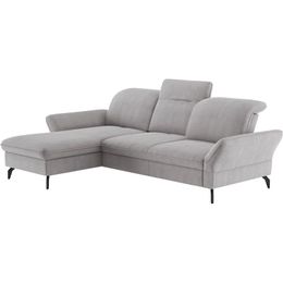 Sit & More sit&more Ecksofa &raquo;Leandro L-Form&laquo; Wahlweise mit Bett-, Kopfteil - und Armlehnfunktion, sowie Bettkasten silber 90% Polyester, 10% Polyamid