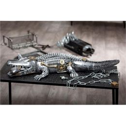 Casablanca by Gilde Tierfigur &raquo;Skulptur "Steampunk crocodile"&laquo; silber Kunstharz