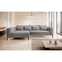 Home Affaire Ecksofa &raquo;Cross, mit softem Sitz, L-Form, wendbare Zierkissen, Breite 284 cm&laquo; Couch mit vielen Kissen, stylische Kreuznaht, elegante 