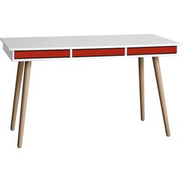 Schreibtisch &raquo;Mistral B&uuml;rotisch, Arbeitstisch, Tisch, Computertisch&laquo; Holzbeinen, B: 137,4 cm, Designm&ouml;bel rot