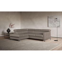 COTTA Ecksofa &raquo;Sammy L-Form&laquo; mit Kopfteilverstellung, wahlweise mit Bettfunktion & Bettkasten grau Microfaser Primabelle (100% Polyester);Die 