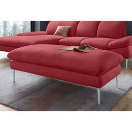 W.Schillig Hocker &raquo;enjoy&MORE&laquo; F&uuml;&szlig;e silber matt, Breite 151 cm rot Chenille-Flachgewebe R66 (85% Polyester, 15% Nylon);Longlife Xtra-Leder Z59: 