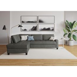 DOMO collection Ecksofa &raquo;Florentina zeitlos und elegant, Sitzn&auml;hte als Designelement, L-Form&laquo; wahlweise mit Bettfunktion, mit Kontrastnaht, 