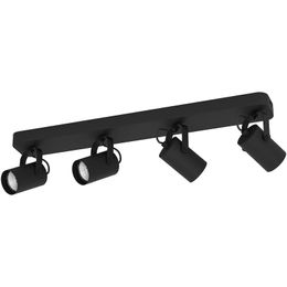 Eglo Deckenspot &raquo;SOREGO Deckenstrahler, Stahl, GU10, IP20, Wohnzimmerlampe, Lampe&laquo; GU10 1 Stk. Spot, L58 x B10 x H12 cm, schwarz, 4X2,8W inkl. schwarz