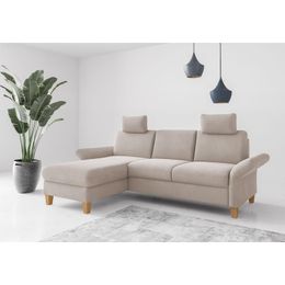 Home Affaire Ecksofa &raquo;Rochelle, L-Form&laquo; wahlweise mit Armteilverstellung, Bettfunktion und Bettkasten grau 100% Polyester