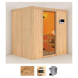 Karibu Sauna &raquo;Bedine&laquo; Set, Ofen 9 KW externe Strg easy beige