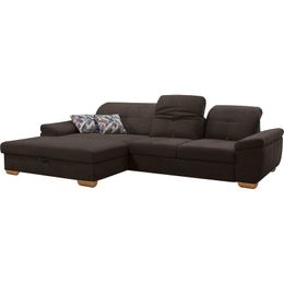 Alina Ecksofa &raquo;Nadira&laquo; wahlweise mit Bettfunktion und Stauraum braun Struktur fein XBO (90% Polyester, 10% Polyamide);Chenille GCP (100% Polyester)