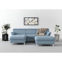 Sit & More sit&more Ecksofa &raquo;Marano L-Form&laquo; inklusive Kopfteilverstellung, wahlweise mit Bettfunktion, Bettkasten blau 98% Polyester, 2% Polyamid