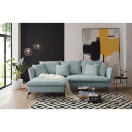 OTTO home Ecksofa &raquo;LIVORNO,258 cm, L-Form,&laquo; Schlaffunktion u. Bettkasten (139/224cm), Samt, Struktur, Webstoff grau 100% Polyester;PU-Schaum und Nosag