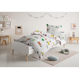 OTTO home Kinderbettw&auml;sche &raquo;CUDDLEE&laquo; 2 Stk. tlg. in vielen Designs: Dino,Einhorn,Weltraum,Baustelle,Herz,Trecker,Safari wei&szlig; Renforc&eacute;, Obermaterial: 