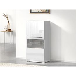 OTTO home Highboard &raquo;Piano Vitrine&laquo; (H/B/T): 123/60/40,2cm, UV lackiert, Soft-Close Funktion wei&szlig; Spanplatte