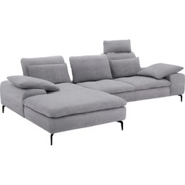 W.Schillig Ecksofa &raquo;valentinoo, Designsofa, bequem, elegant und zeitlos, L-Form&laquo; inklusive Hocker, mit Sitztiefenverstellung, Breite 299 cm grau 