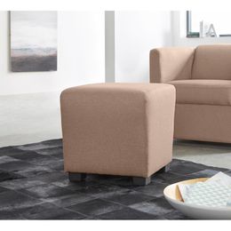 Home Affaire Hocker &raquo;Bob&laquo; beige Luxus-Microfaser (92% Polyester, 8% Nylon);Struktur fein ( 100% Polyester);Struktur in Chenille-Optik (30% Polyester, 