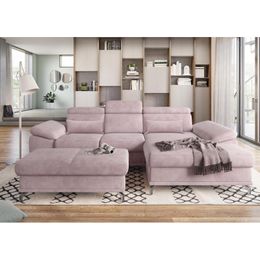 Sit & More sit&more Ecksofa &raquo;Cabrio L-Form, B: 295 cm, mit Sitztiefen-, Arm- & Kopfteilverstellung&laquo; 2 Nierenkissen, Federkern, optional Bettfunktion und Stauraum
