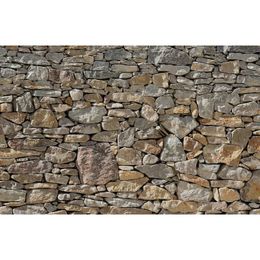 Komar Vliestapete &raquo;Digitaldruck Vlies - Stone Wall - Gr&ouml;&szlig;e 400 x 260 cm&laquo; bedruckt glatt Wohnzimmer, Schlafzimmer bunt Vlies