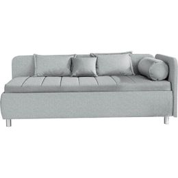 Alina Schlafsofa &raquo;Kiana&laquo; mit Bettkasten und Zierkissen, Liegefl&auml;che 90/200 cm oder 100/200 cm grau Struktur TMD (100% Polyester)
