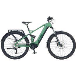 Prophete Kinder &raquo;Stack 5.0&laquo; 10 Gang Shimano Kettenschaltung Mittelmotor 250 W Akku-Ladeger&auml;t, Pedelec, Elektrofahrrad f&uuml;r Damen u. Herren, MTB gr&uuml;n