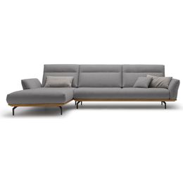 Creation BY ROLF BENZ Ecksofa &raquo;CR.460 Designsofa mit erstklassigem Sitzkomfort&laquo; Sockel in Nussbaum, Winkelf&uuml;&szlig;e in Umbragrau, Breite 338 cm grau 