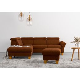 Home Affaire Ecksofa &raquo;Lindgren L-Form&laquo; wahlweise mit TV-Funktion, Stauraum und Kopfteilverstellung rosa 100% Polyester