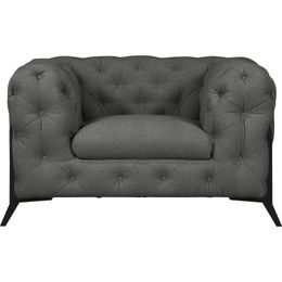 Home Affaire Chesterfield-Sessel &raquo;Amaury Sessel&laquo; aufw&auml;ndige Knopfheftung, moderne Chesterfield Optik, Fu&szlig;farbe w&auml;hlbar grau Struktur (100% Polyester9;