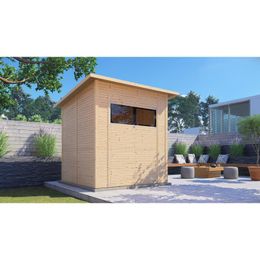 BERTILO Gartenhaus &raquo;Pent Modern 3, in verschiedenen Farben&laquo; mit hohen Seitenw&auml;nden und einer 1,88 m hohen Doppelt&uuml;r beige Massivholz