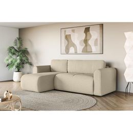 OTTO home Ecksofa &raquo;Zacharia wahlweise Schlafsofa mit Bettkasten, B/T/H 250/166/86 cm&laquo; L-Form mit Wellenunterfederung, Recamiere beidseitig montierbar 