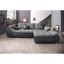 Home Affaire Ecksofa &raquo;Imola, bequem, aktuelle Steppung im Sitz, L-Form, Breite 270cm&laquo; wahlweise mit Bettfunktion schwarz Microfaser PRIMABELLE (100% 