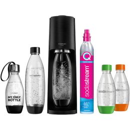 SodaStream Wassersprudler &raquo;TERRA Bundle Vorteilspack&laquo; SodaStream Wassersprudler, CO2-Zylinder inkl. Kunststoff-Flaschen schwarz Kunststoff