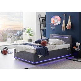 Meise M&ouml;bel meise.m&ouml;bel Polsterbett &raquo;CIRCLE inkl. LED-Beleuchtung & USB-Anschluss, wahlweise mit Bettkasten&laquo; erh&auml;ltlich in den Breiten 90cm, 120cm & 140cm