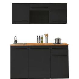 BASIC by Balculina Pantryk&uuml;che &raquo;Jazz Singlek&uuml;che&laquo; Breite 160 cm, wahlweise mit E-Ger&auml;ten und Mikrowelle schwarz