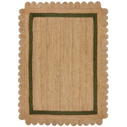 FLAIR RUGS Teppich &raquo;Grace aus Jute mit Muschelrandsaum&laquo; rechteckig 4 mm H&ouml;he Teppich aus 100% Jute Jute