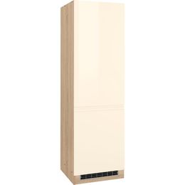 KOCHSTATION K&uuml;hlumbauschrank &raquo;KS-Virginia&laquo; 200 cm hoch, 60 cm breit, Nische f&uuml;r K&uuml;hlschrank B/H/T: 56/178/55 cm beige Holzwerkstoff
