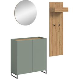 Home Affaire Garderoben-Set &raquo;EVRID, 3-teilig, Breite 175 cm, individuell stellbar & erweiterbar&laquo; best. aus: Kommode, Spiegel & Garderobenpaneel, 3 Stk